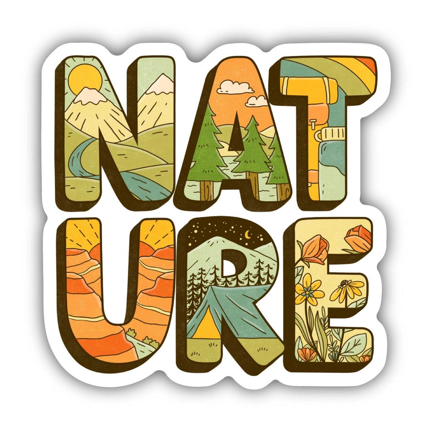 Nature Lettering Vinyl Sticker – Oh Man!