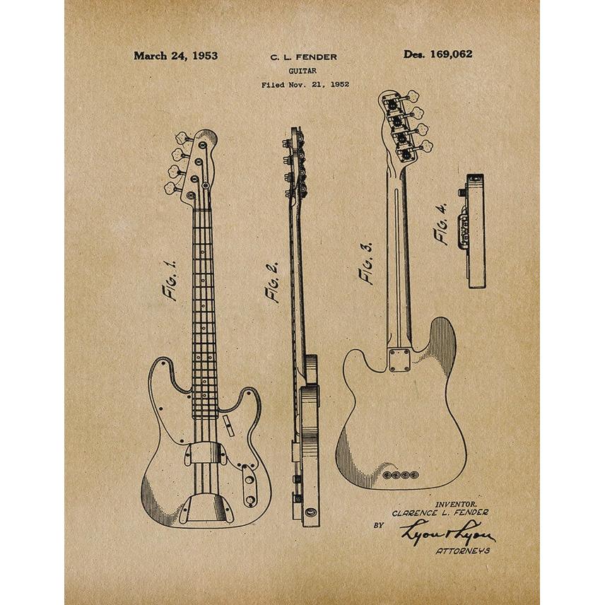 Patent Print - Fender Guitar 1953 – Oh Man!